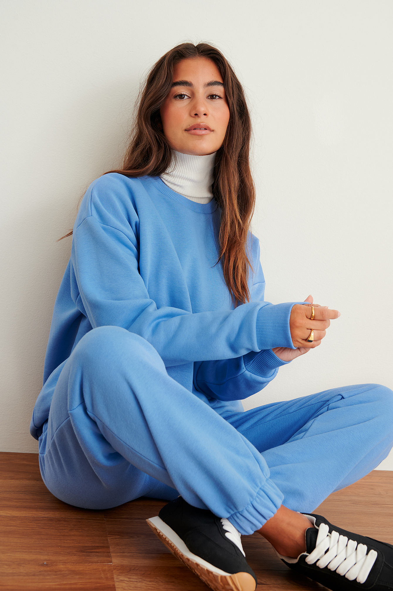 Brushed Drawstring Sweatpants Blue | na-kd.com