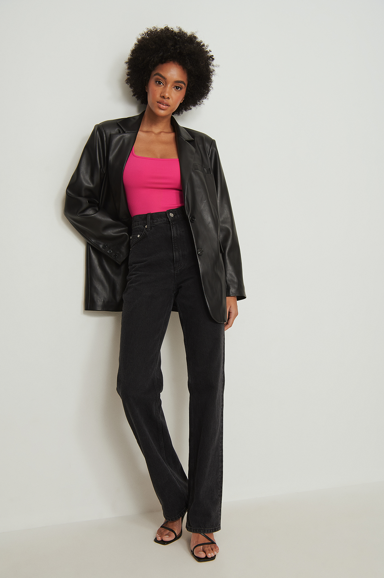 Ribbed Tight Singlet Pink | na-kd.com