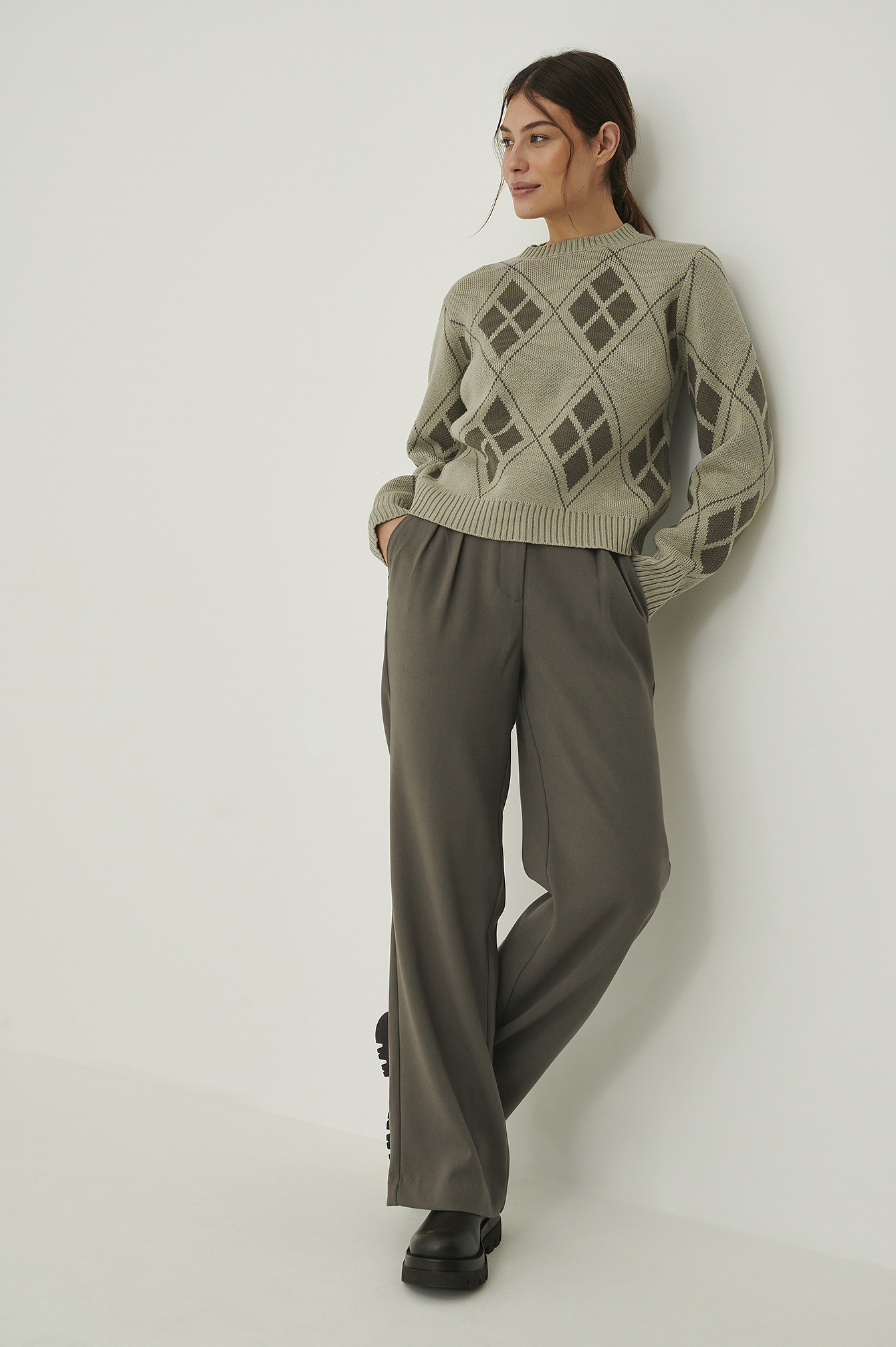 Box Pleat Suit Pants Brown | na-kd.com