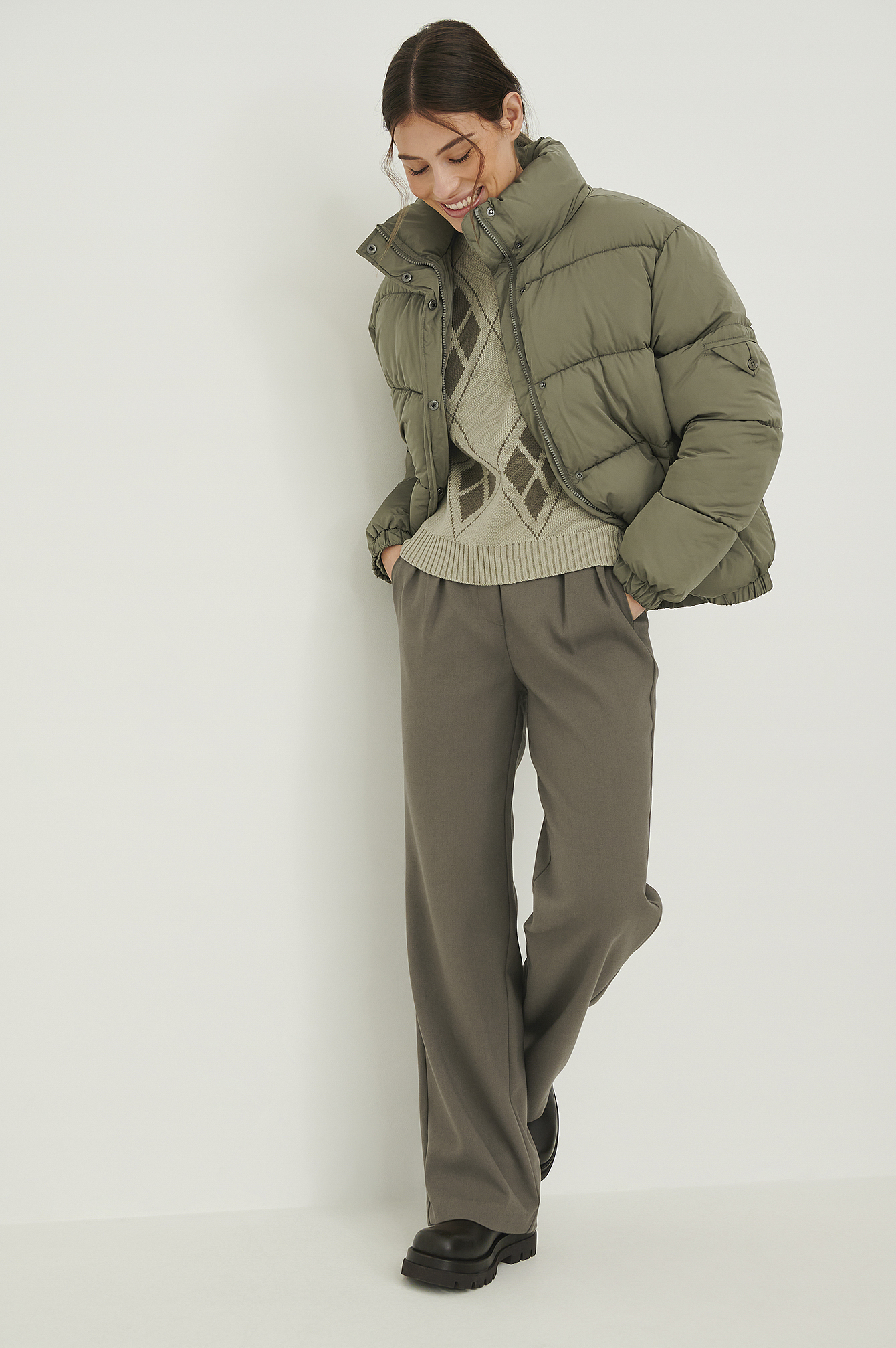 Box Pleat Suit Pants Brown | na-kd.com