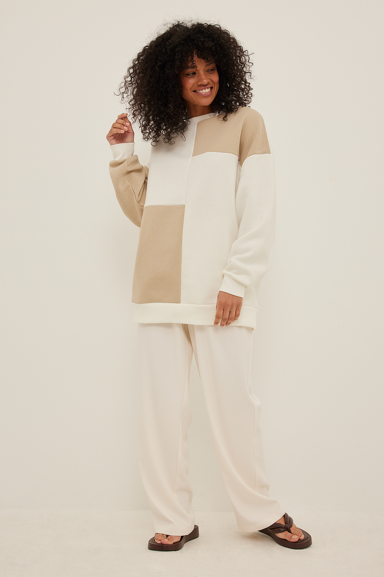 Color Block Patch Sweatshirt Multicolor | na-kd.com