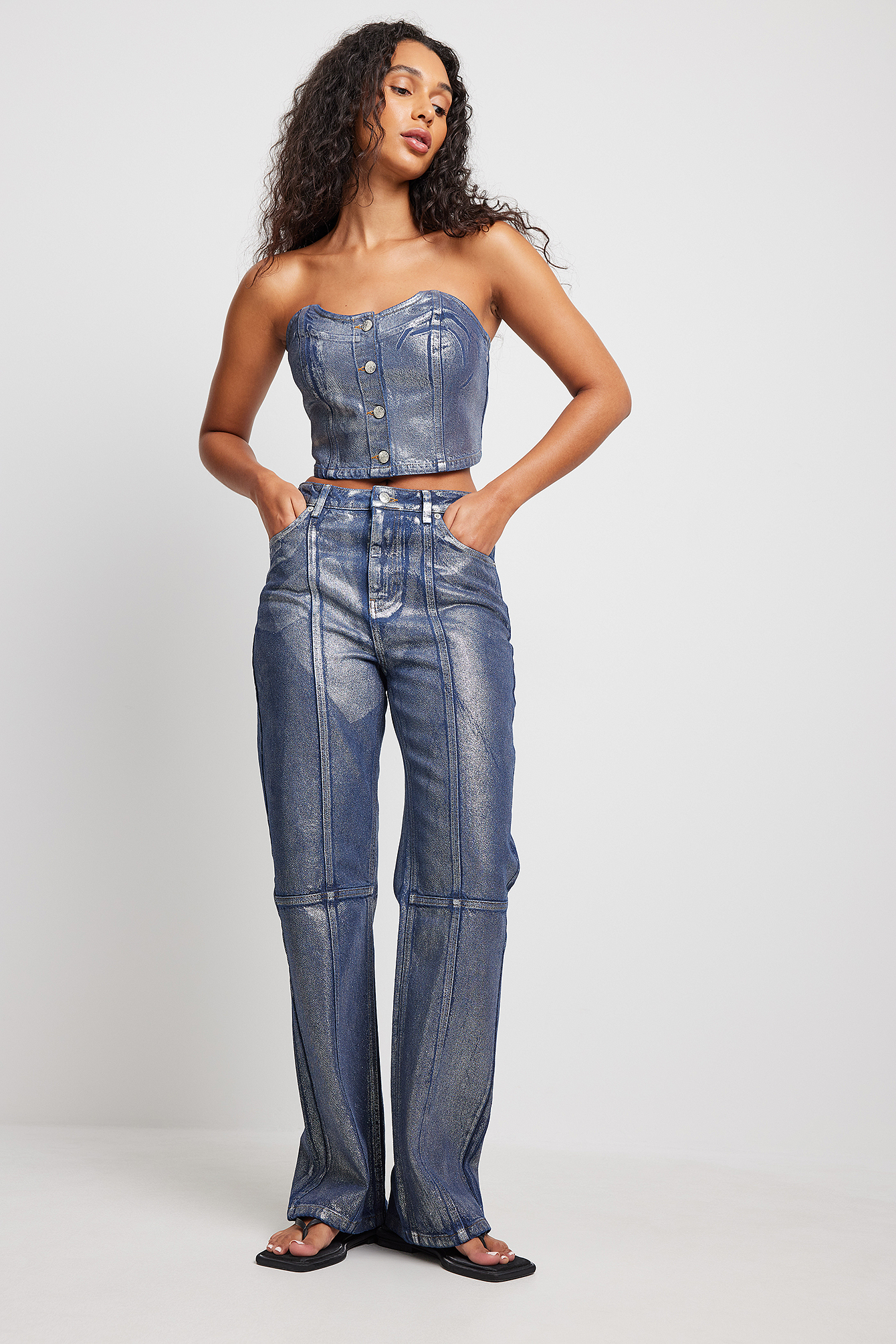 Coated Denim Blue | na-kd.com