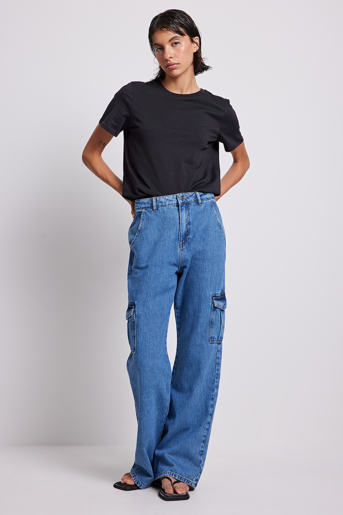 Soft Rigid Pocket Detail Denim Blue | na-kd.com