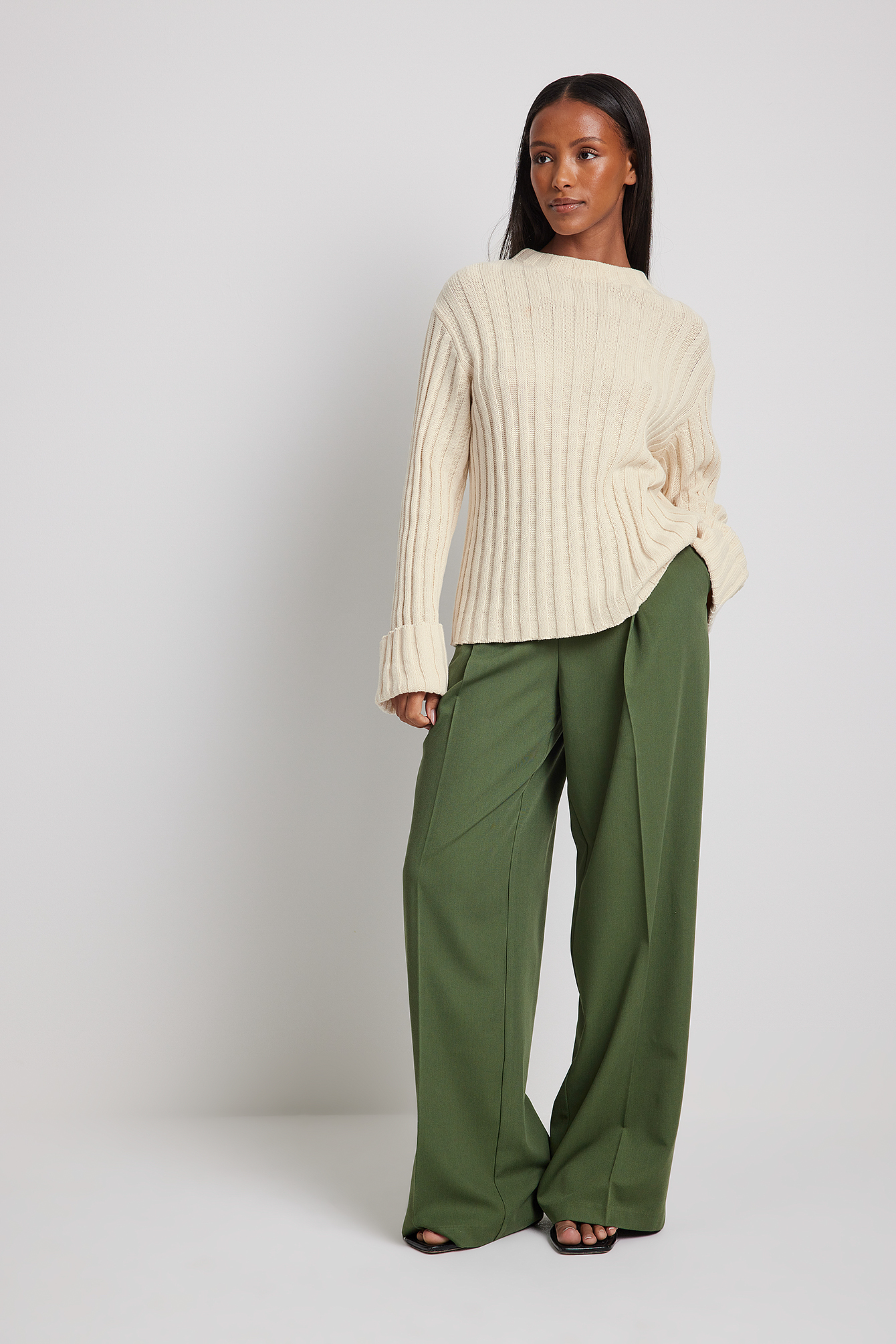 Wide Sleeve Textured Top Black | na-kd.com