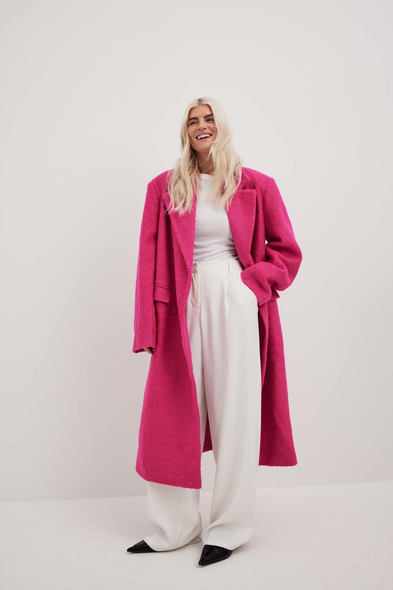 Straight Structured Coat Pink | NA-KD