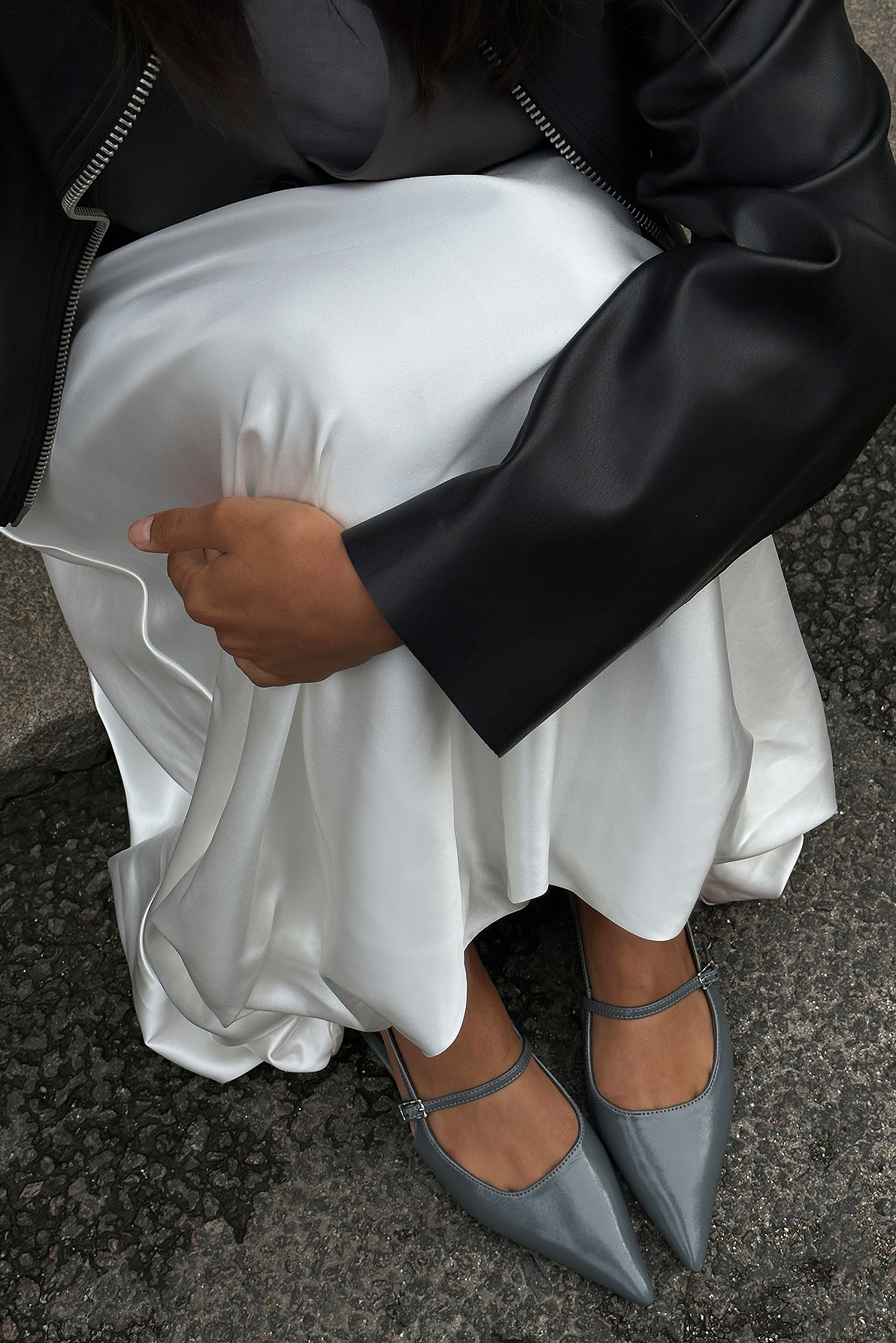 Strap Detail Pointy Flats Grey | NA-KD