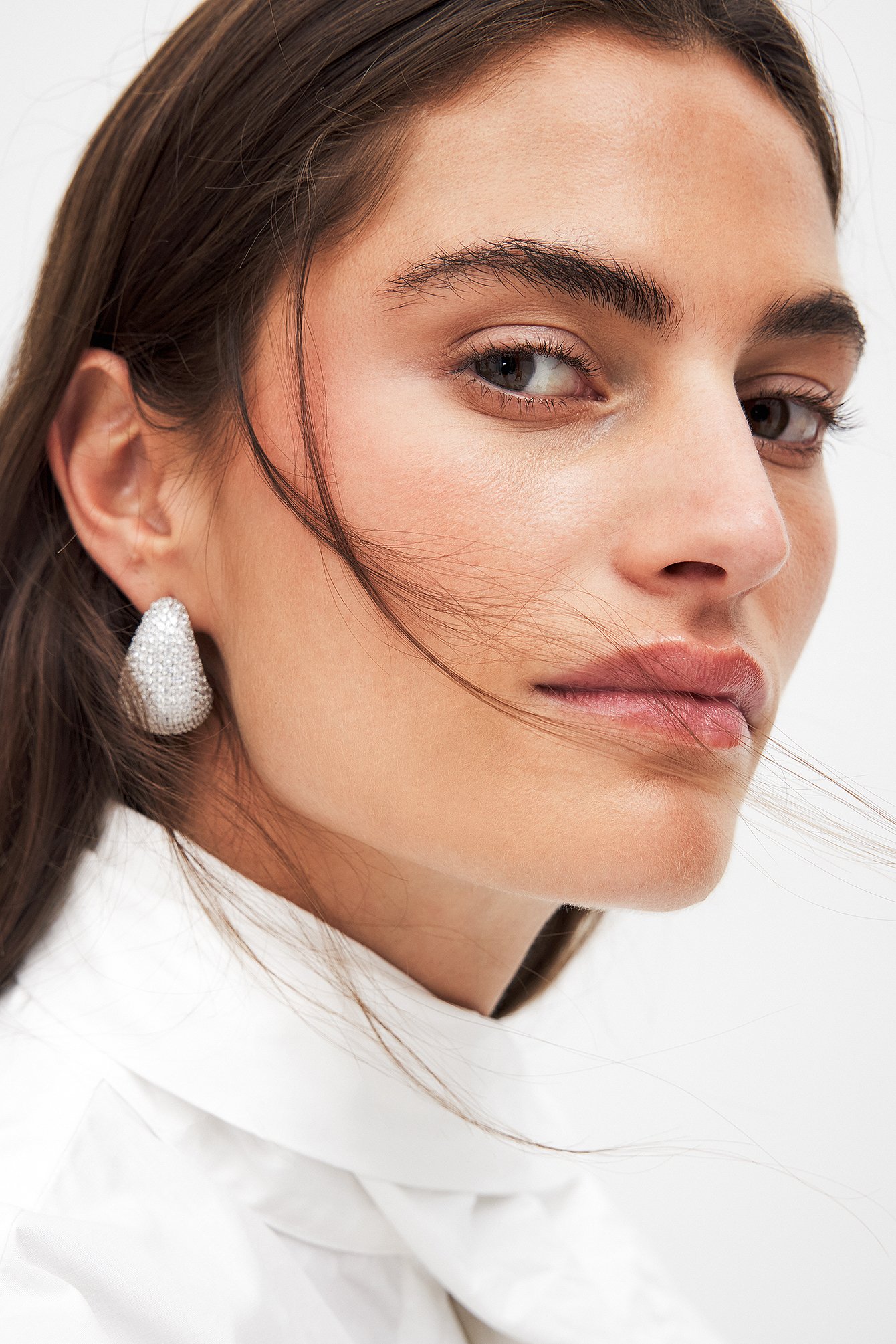 Strass Teardrop Earrings Silver | NA-KD