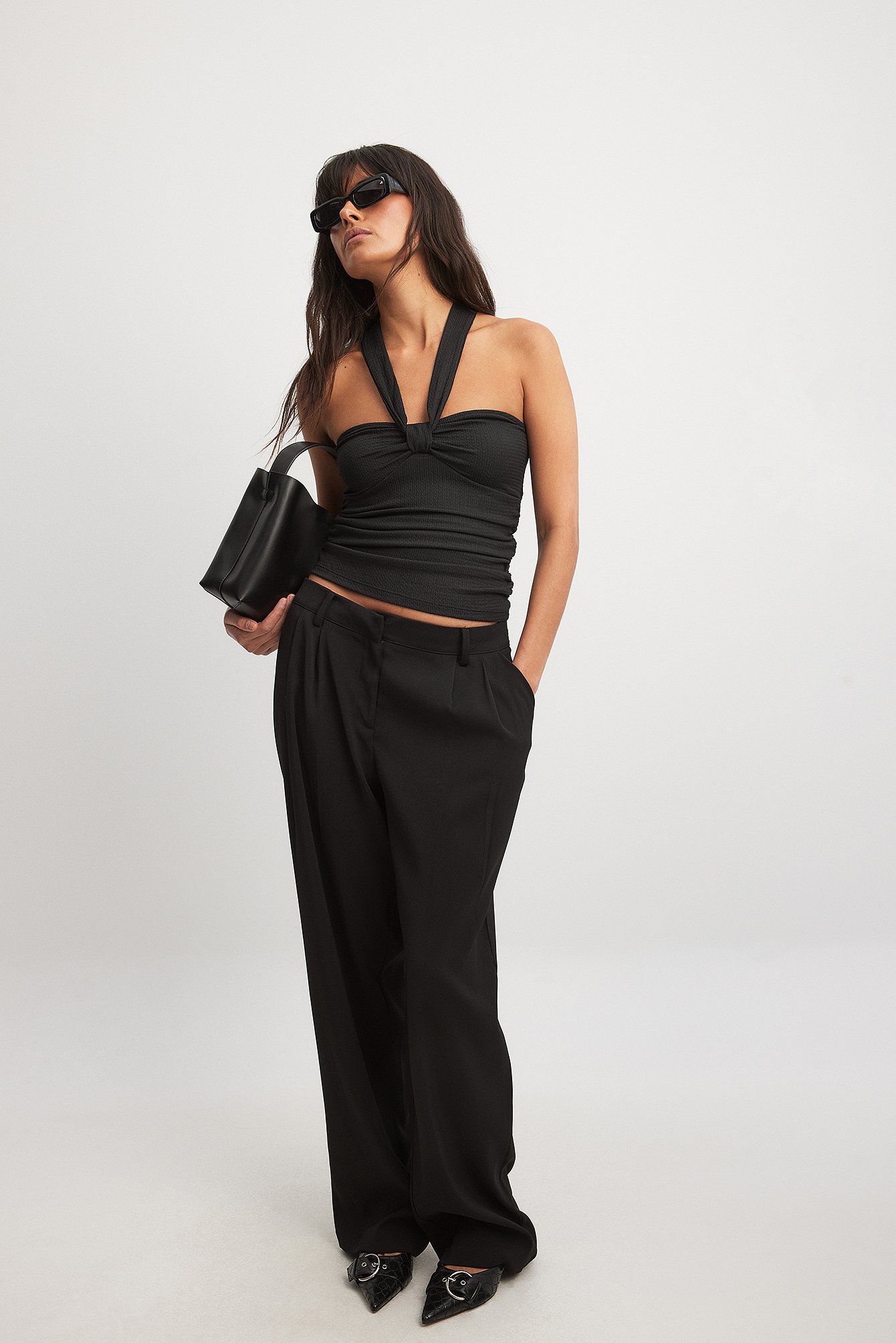 Structured Rouched Top Black | NA-KD