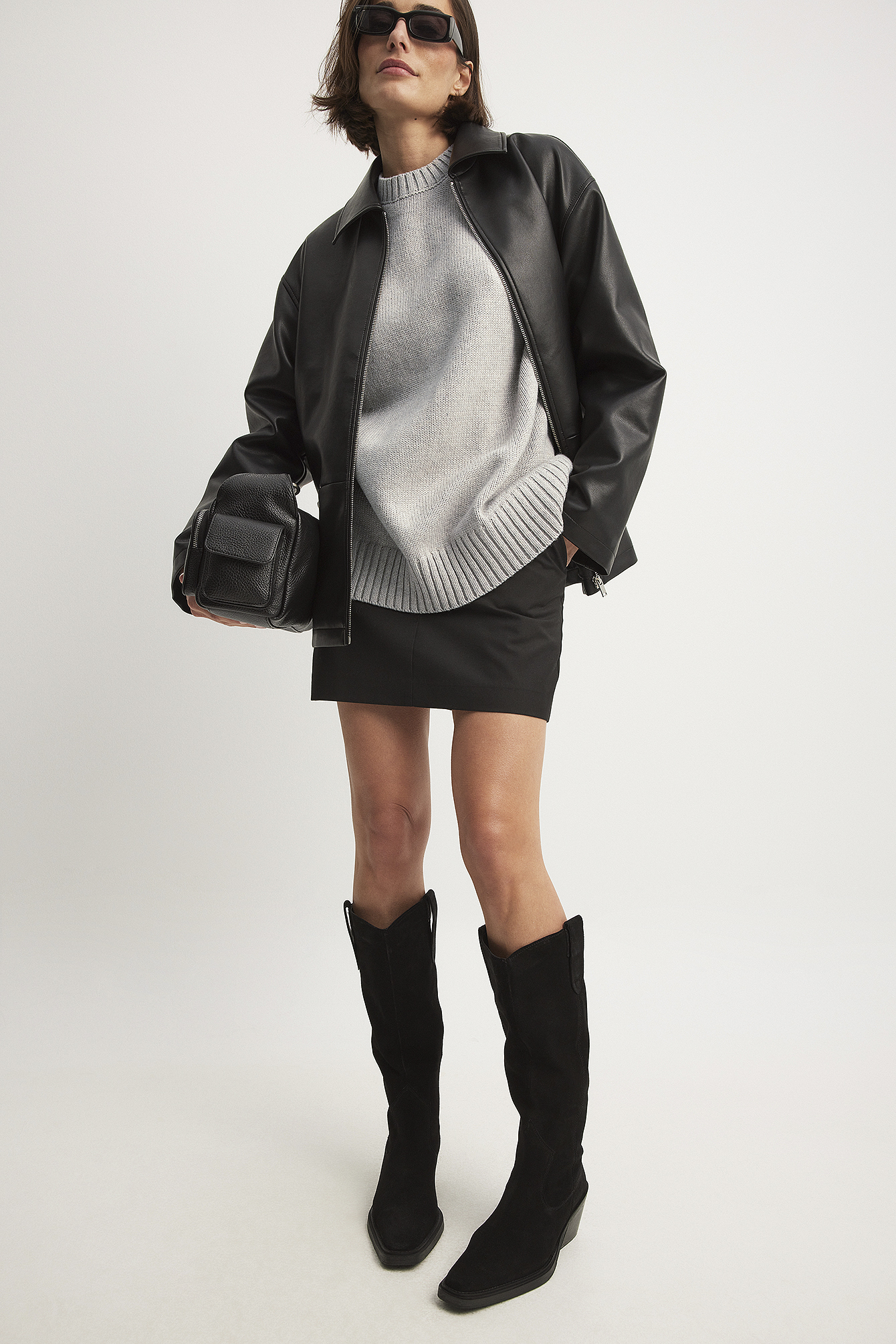 Suede Cowboy Boots Black | NA-KD