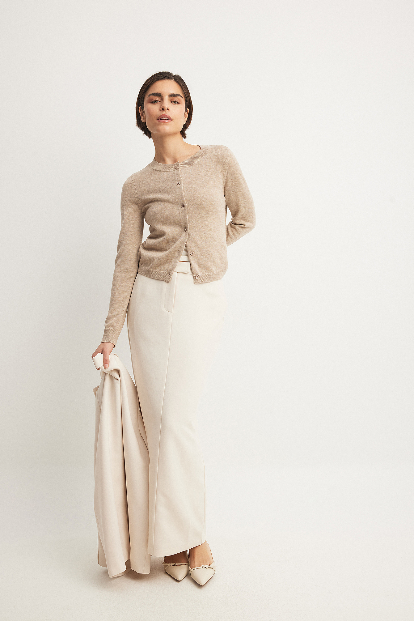 Tailored Maxi Skirt Offwhite Na Kd
