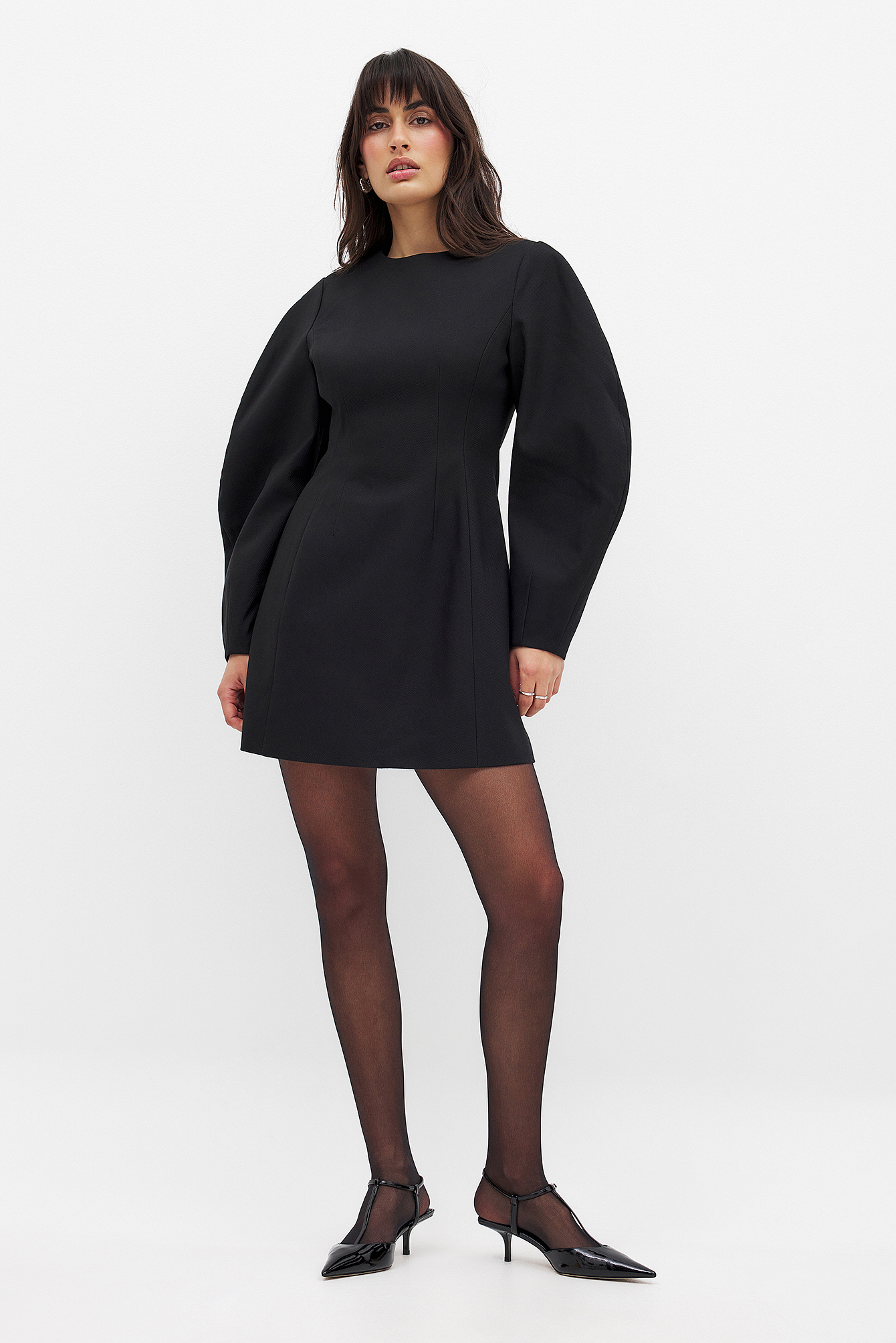 Tailored Shaped Sleeve Mini Dress Black | NA-KD