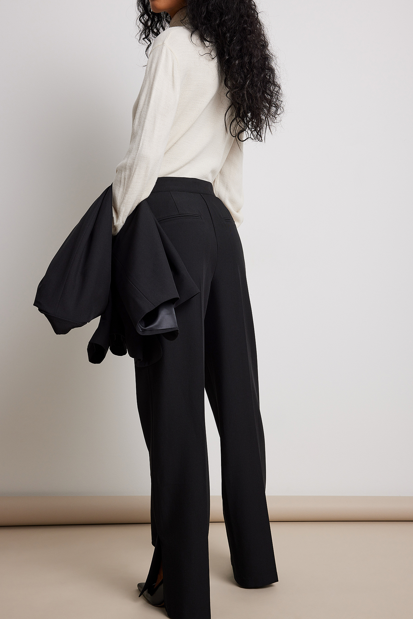 Tailored Side Slit Suit Pants Black | na-kd.com