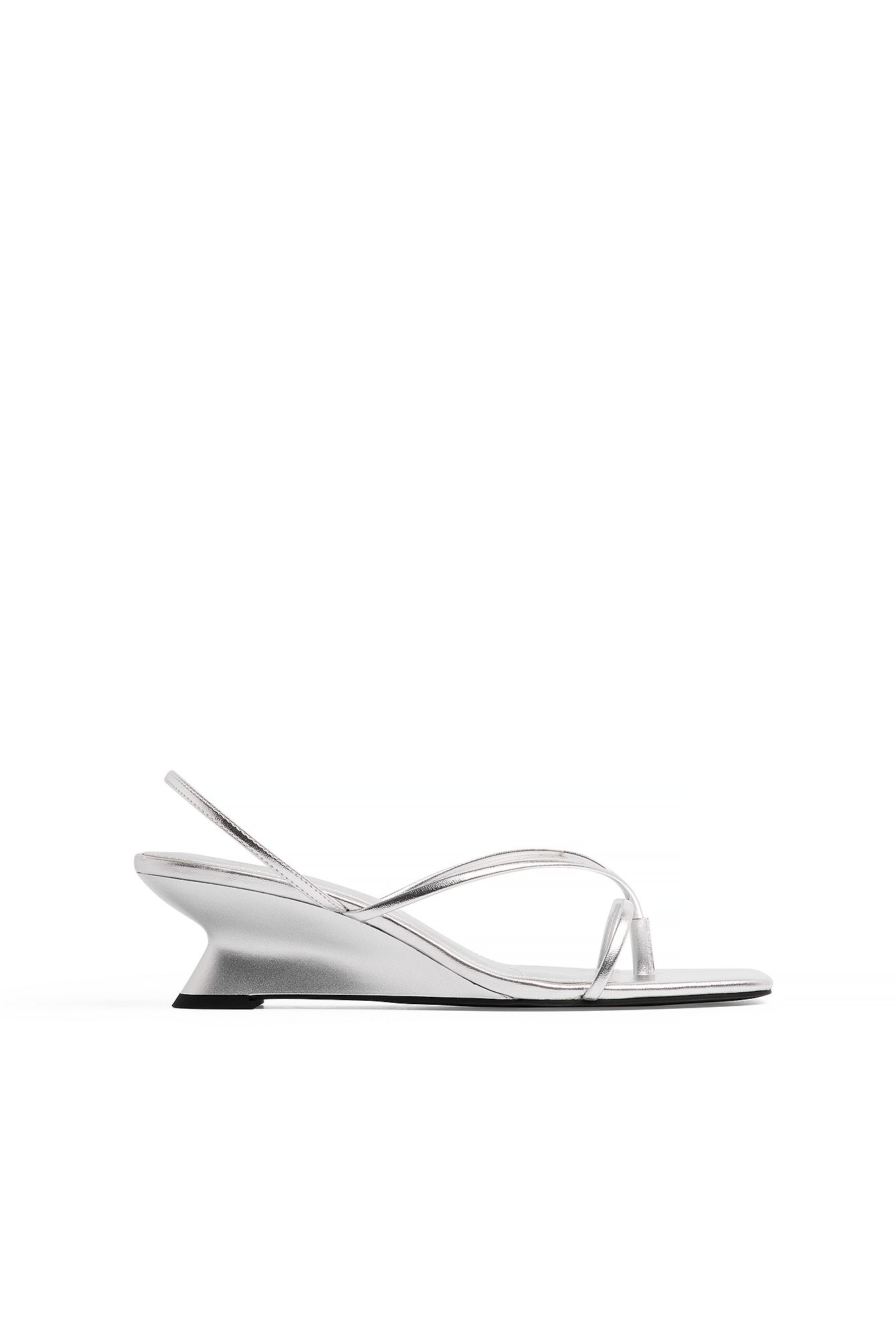 Thong Strap Wedge Heels Silver | NA-KD