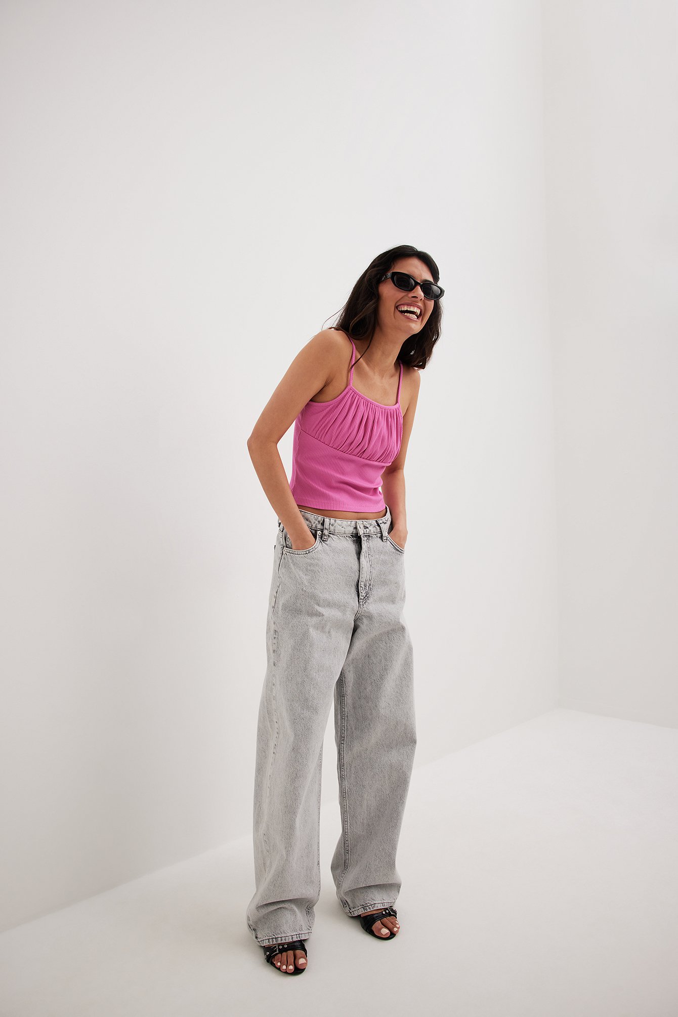 Tight Ribbed Singlet Pink | NA-KD