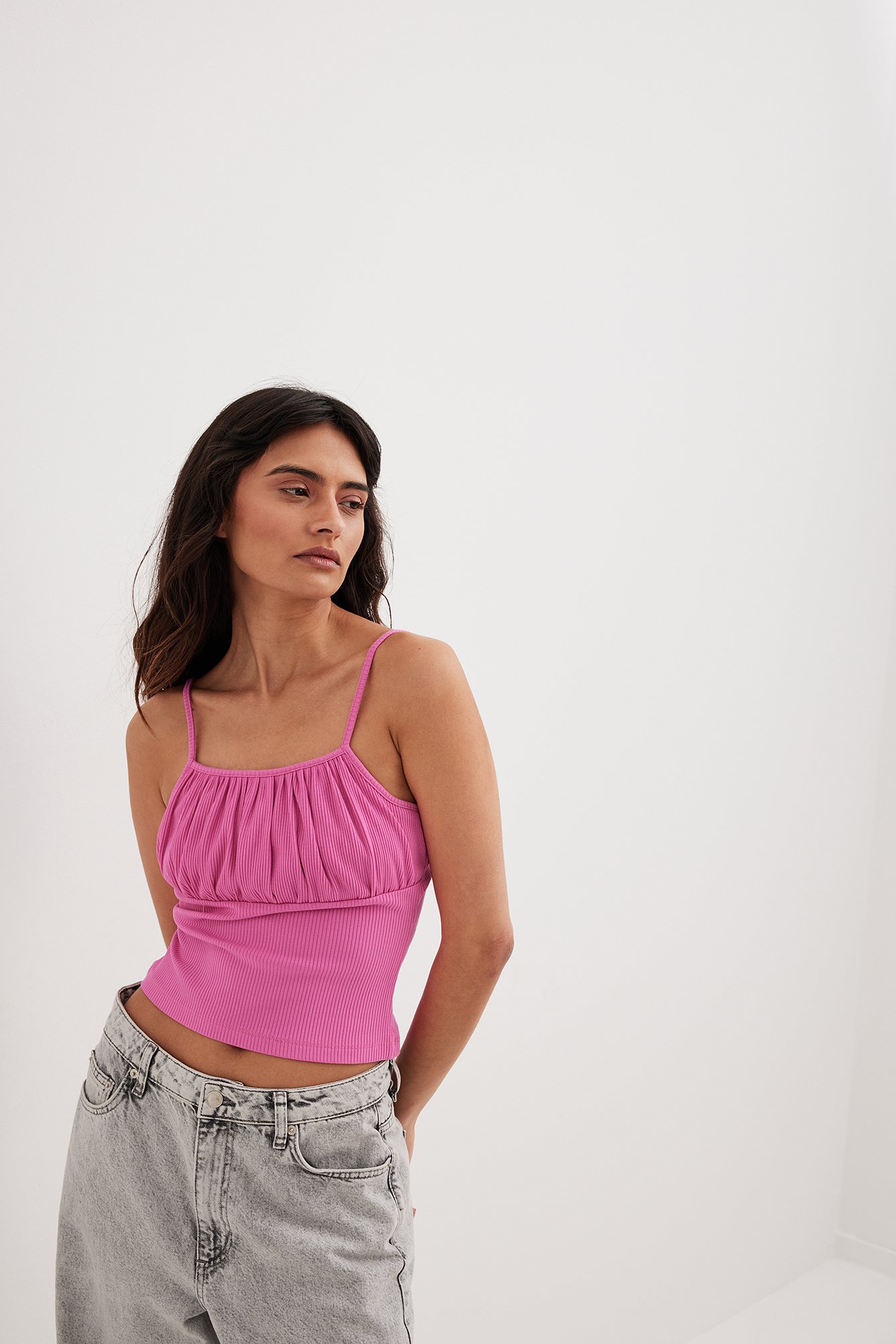 Tight Ribbed Singlet Pink | NA-KD