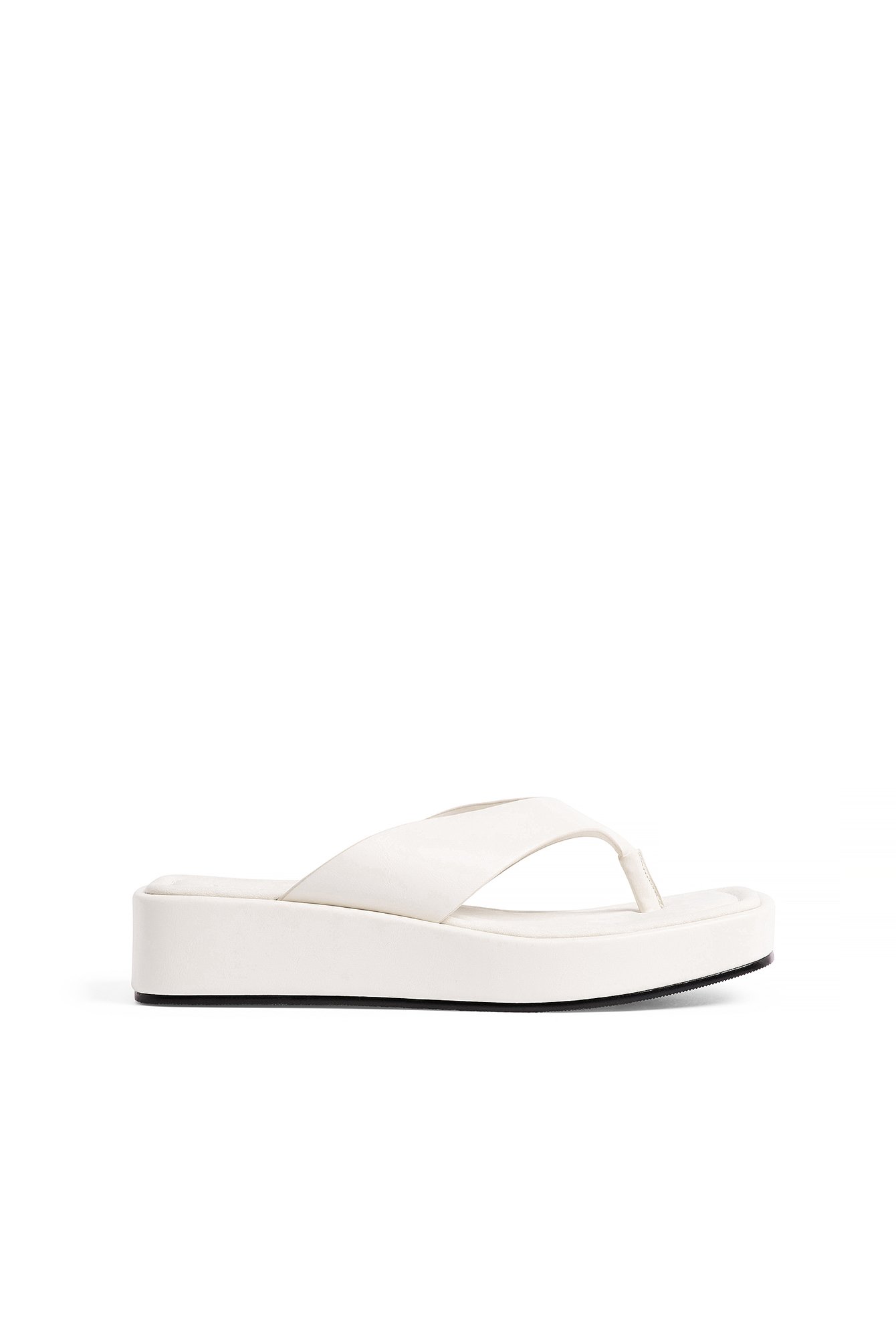 Toe Strap Flatform Slippers White | NA-KD