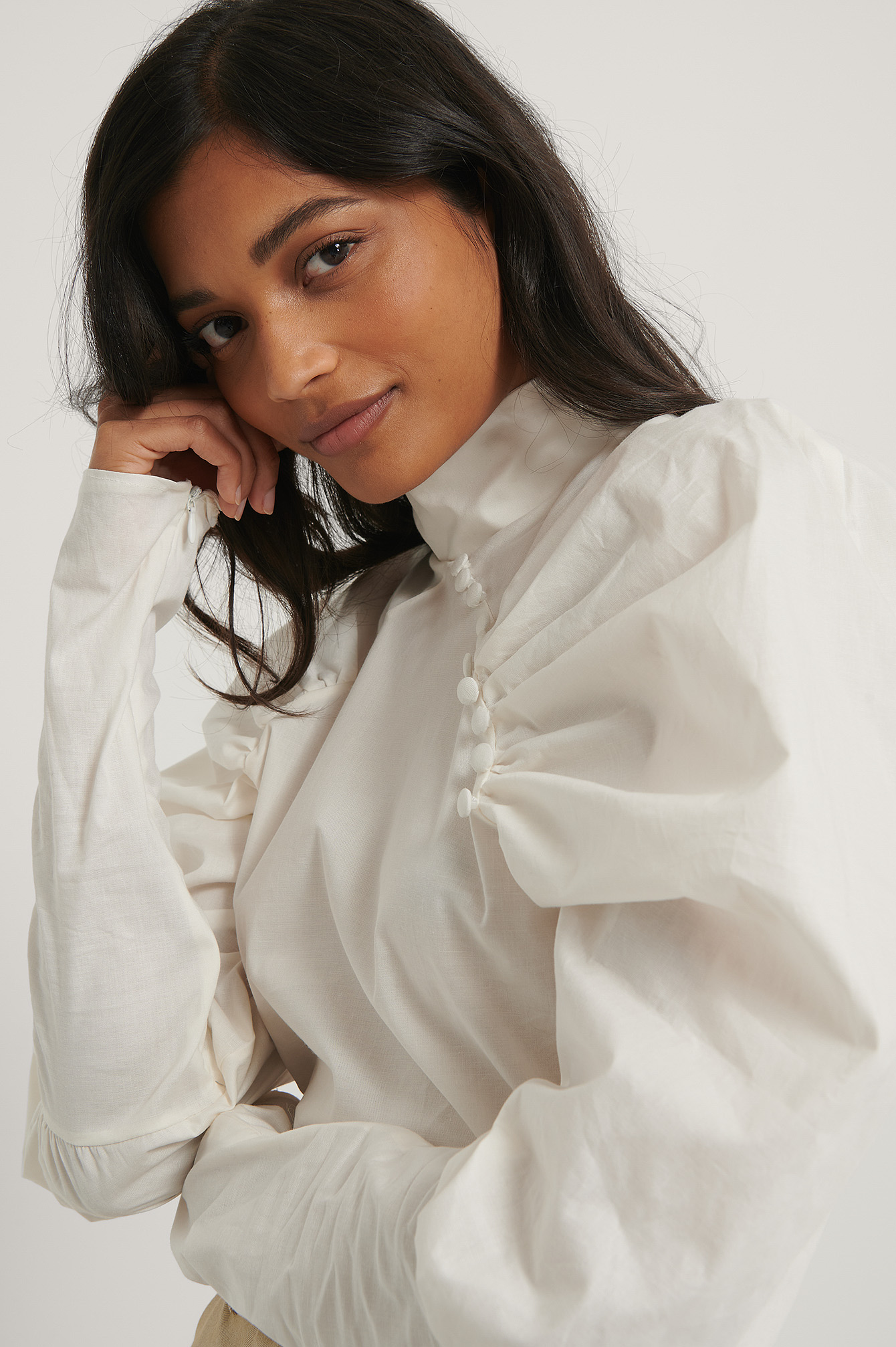 Bluse Mit Puffärmeln Offwhite | NA-KD