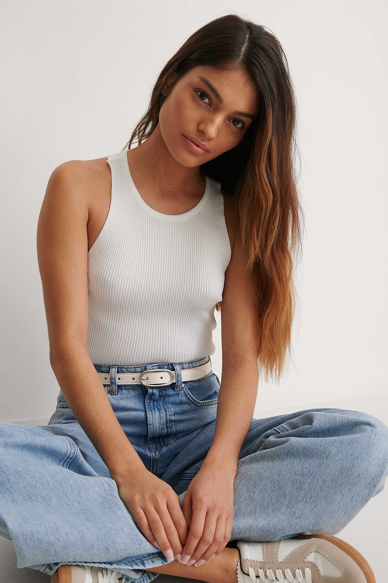 Ribbed Top White | NA-KD