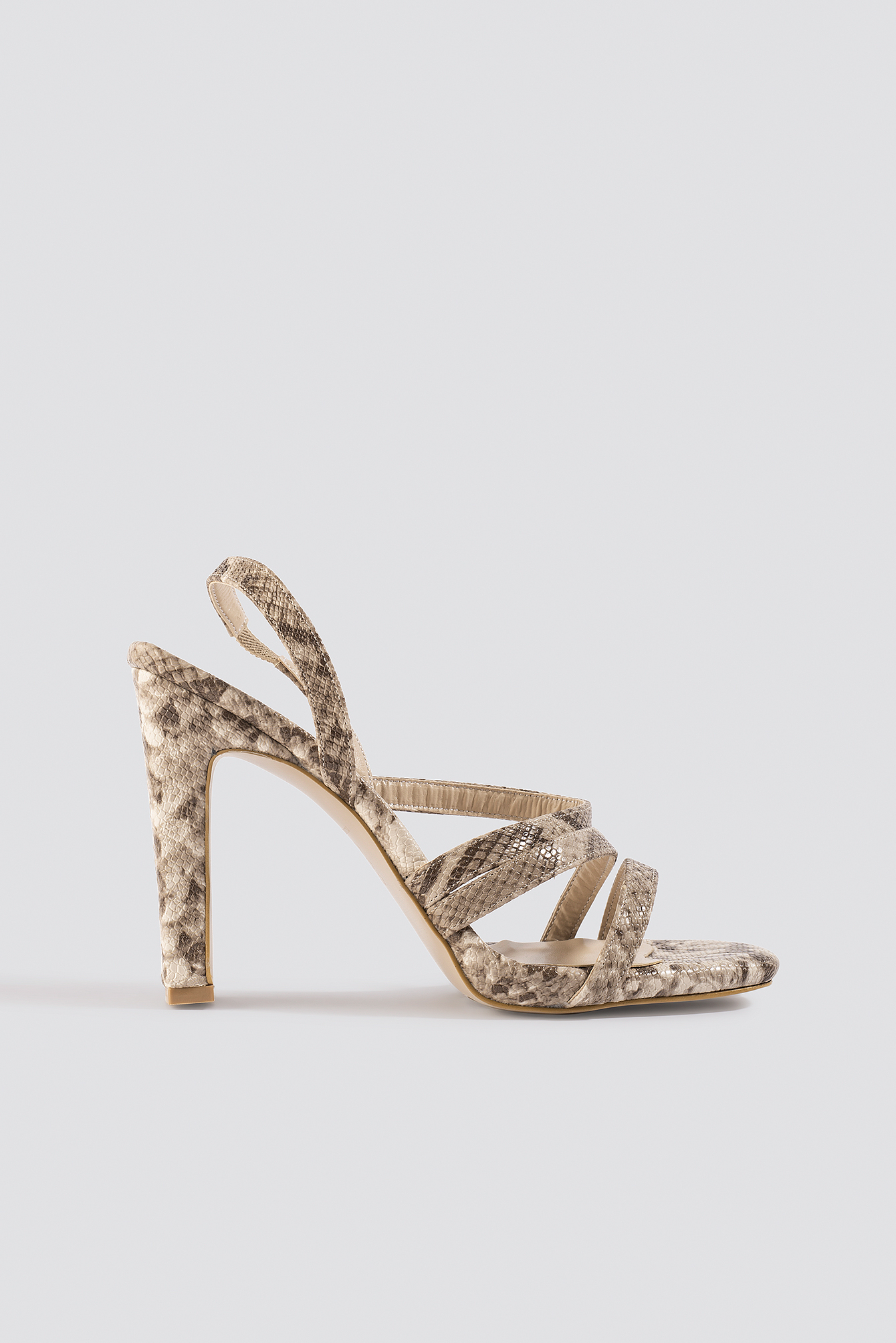 Snake Pattern High Heels Beige | na-kd.com