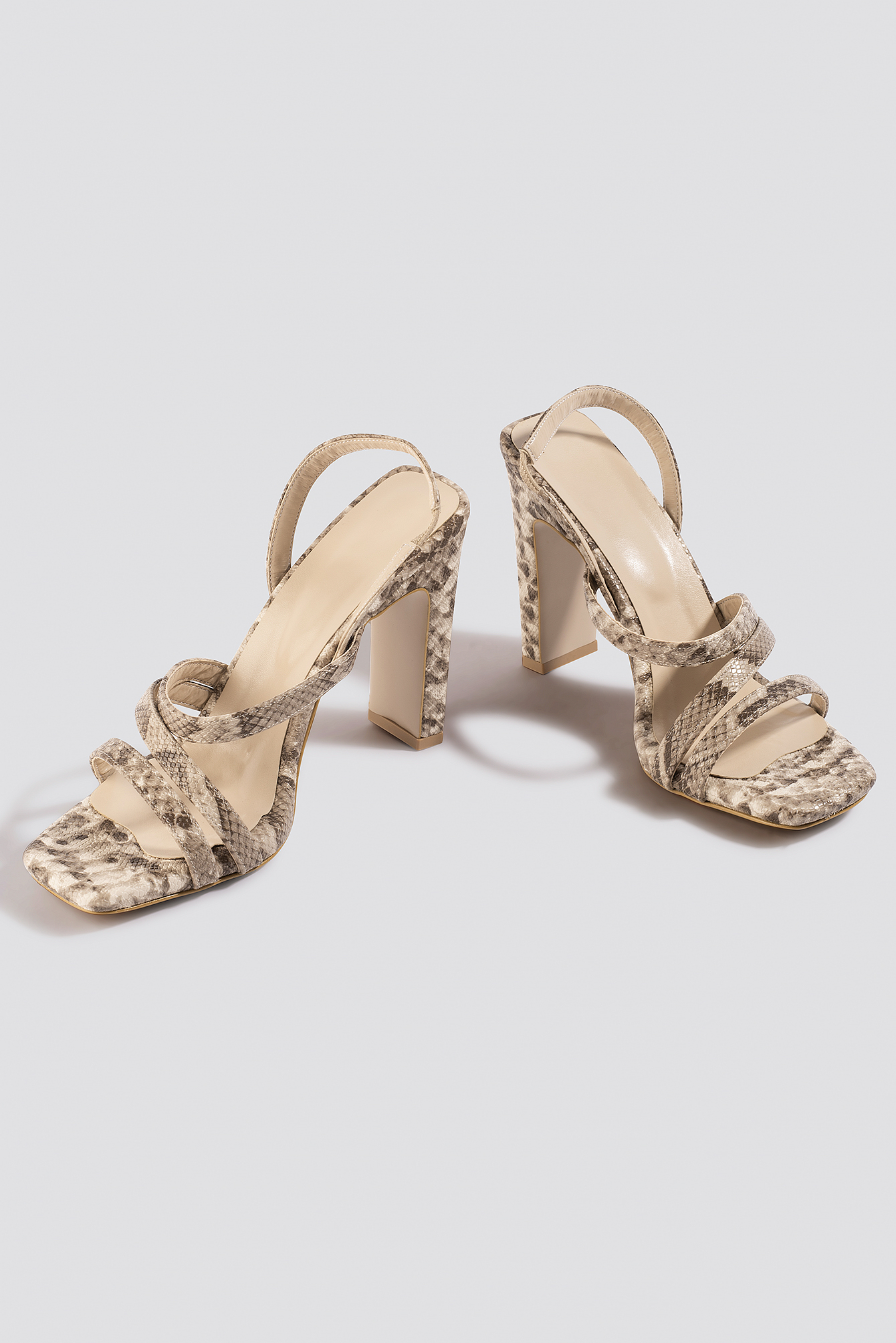 Snake Pattern High Heels Beige | na-kd.com