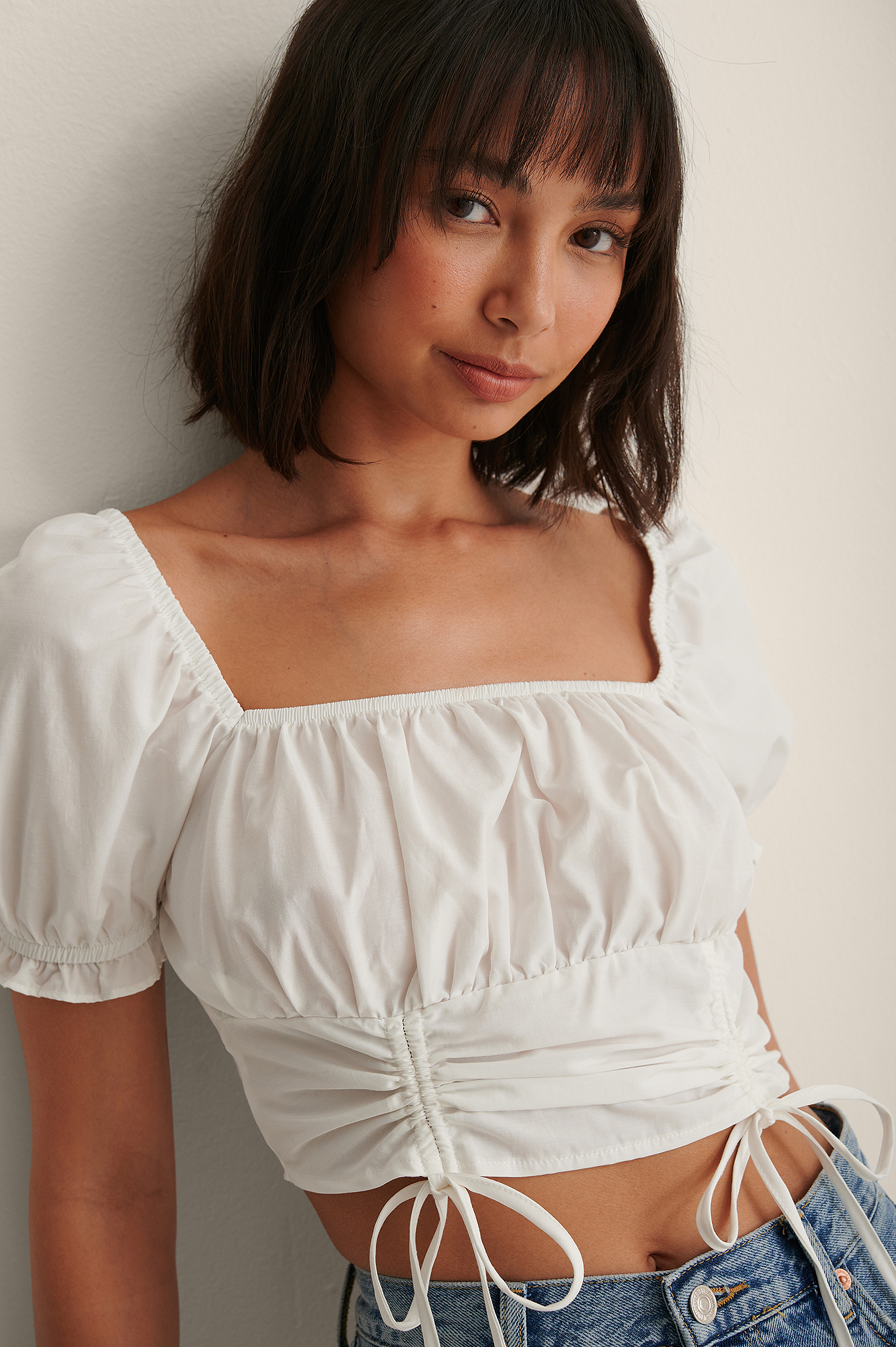 Square Neck Blouse White | NA-KD