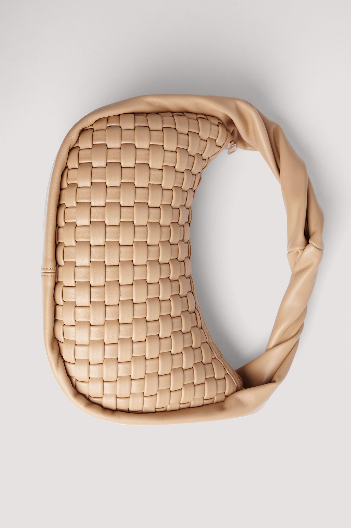 Twisted Handle Woven Handbag Beige | NA-KD