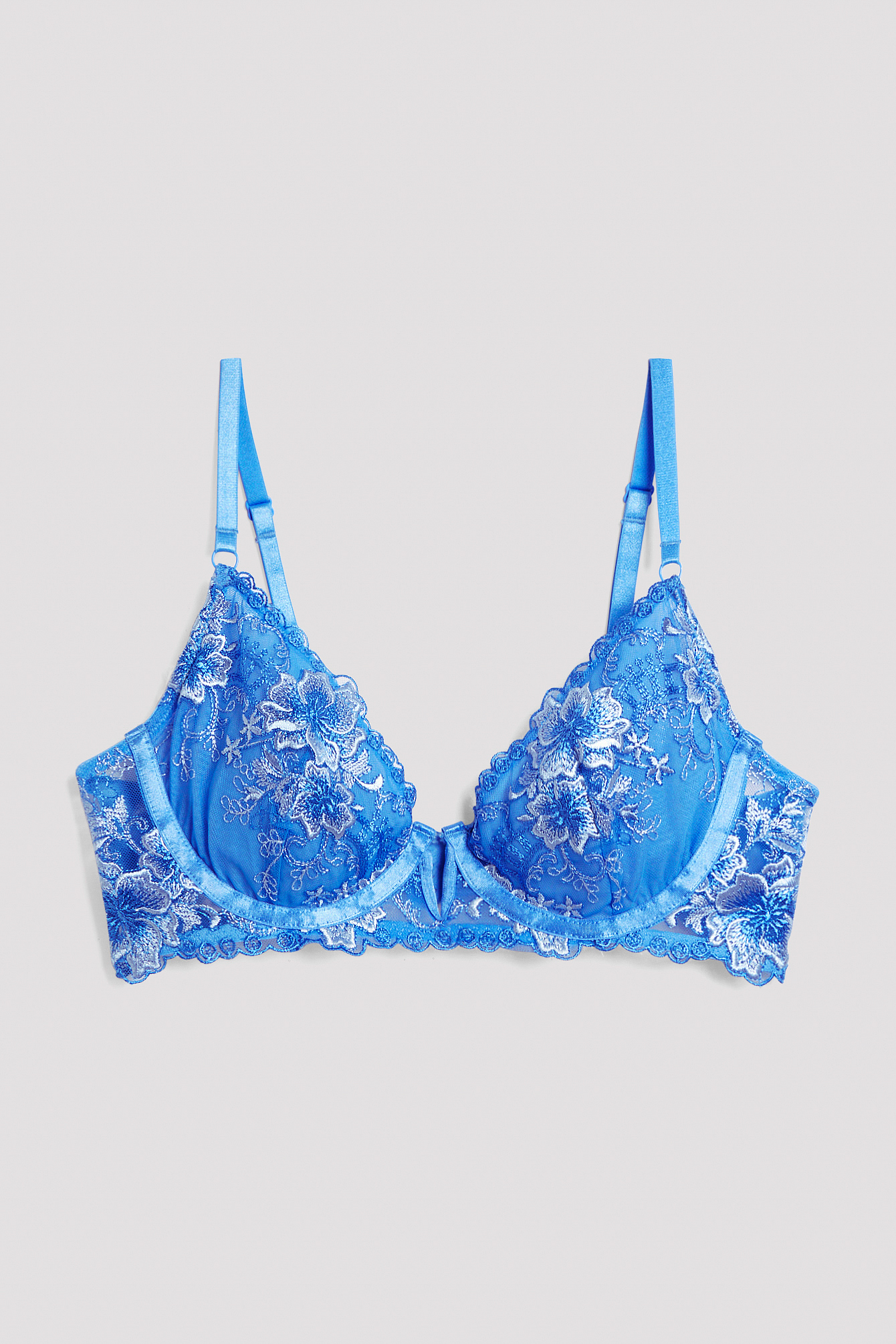 V Wire Lace Bra Blue Na Kd