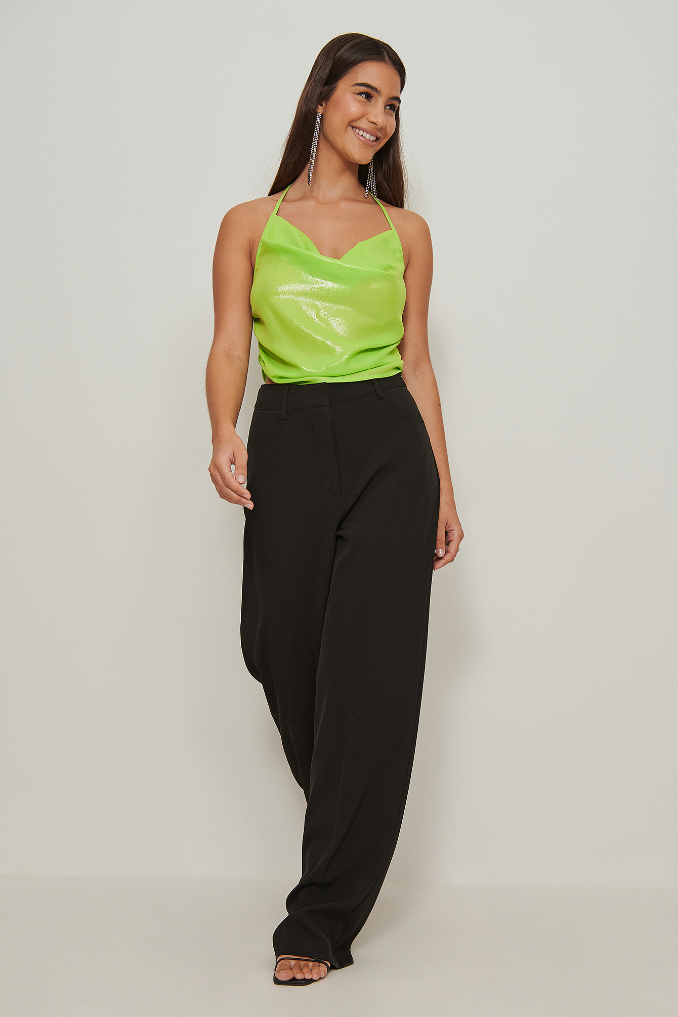V-neck Gathered Front Top Green | na-kd.com