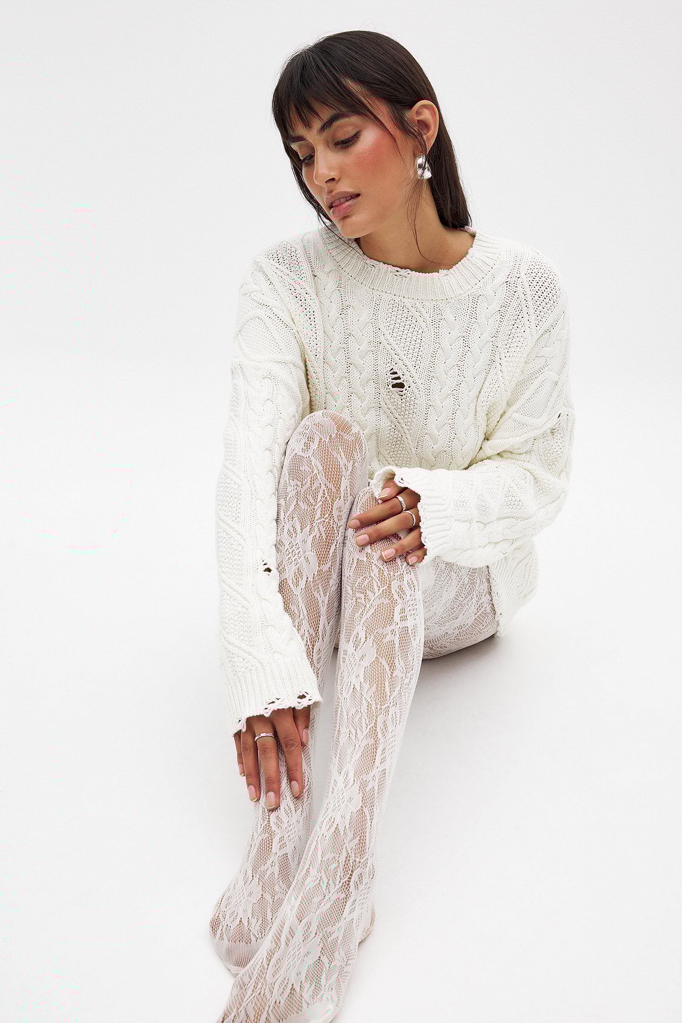 White Lace Tights White | NA-KD