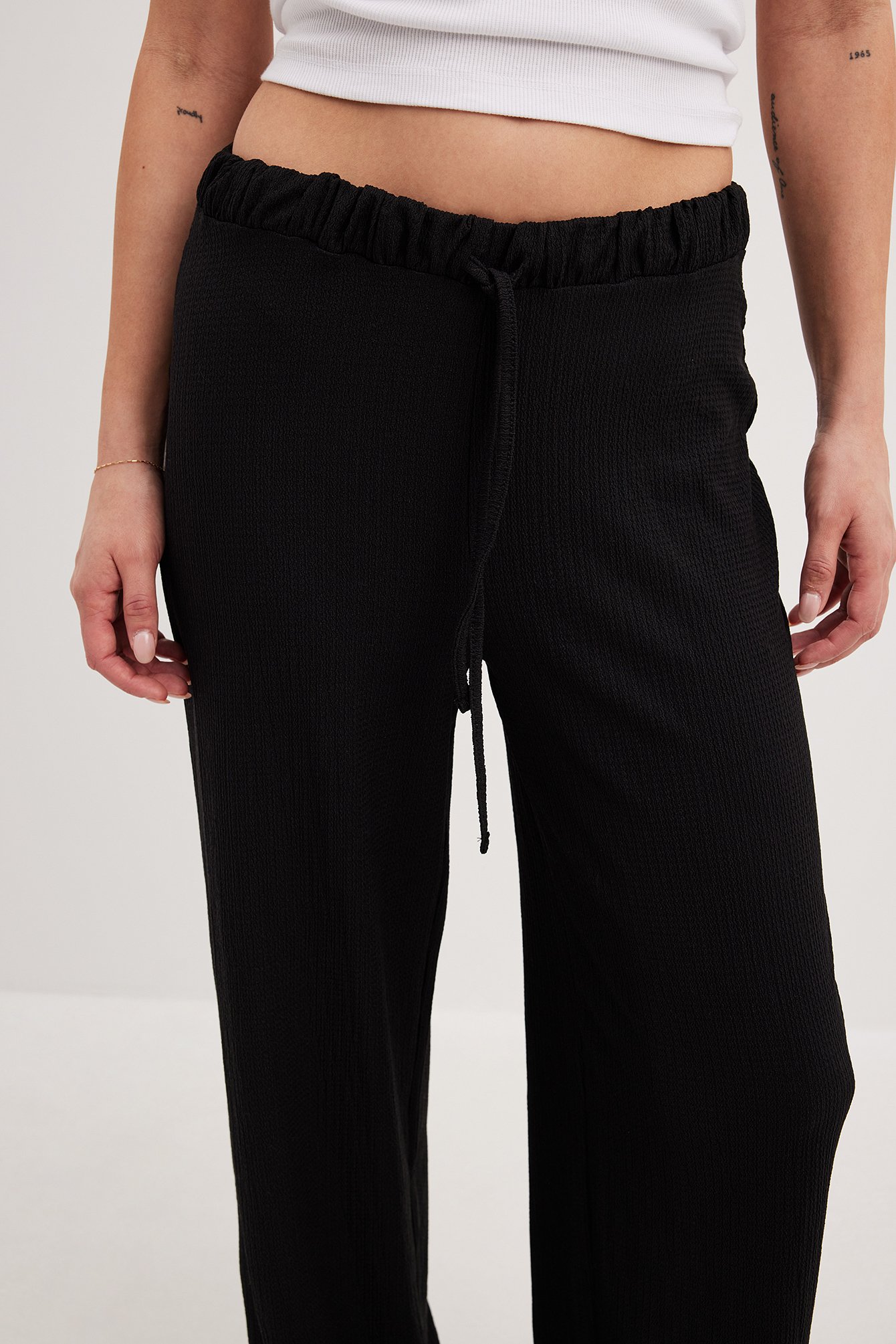 Wide Structured Trousers Black | NA-KD