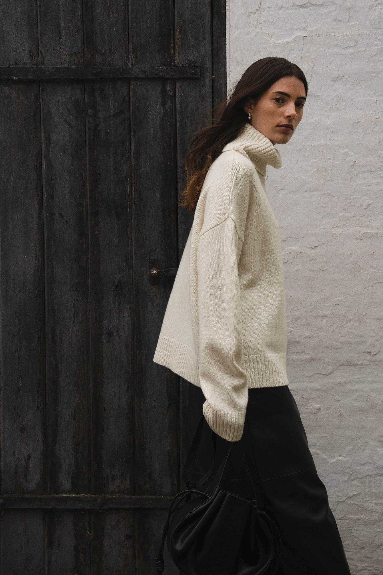 Wool Turtle Neck Sweater Offwhite | NA-KD