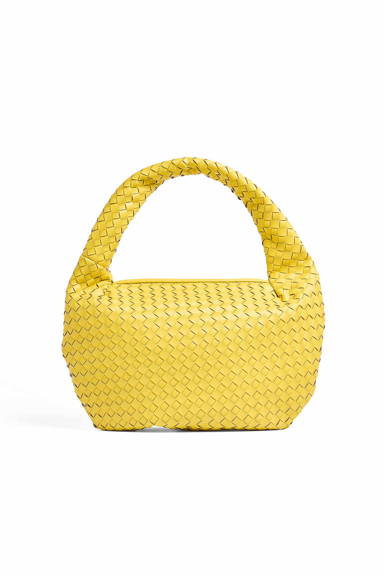 Woven Rounded Shoulder Bag Yellow | NA-KD