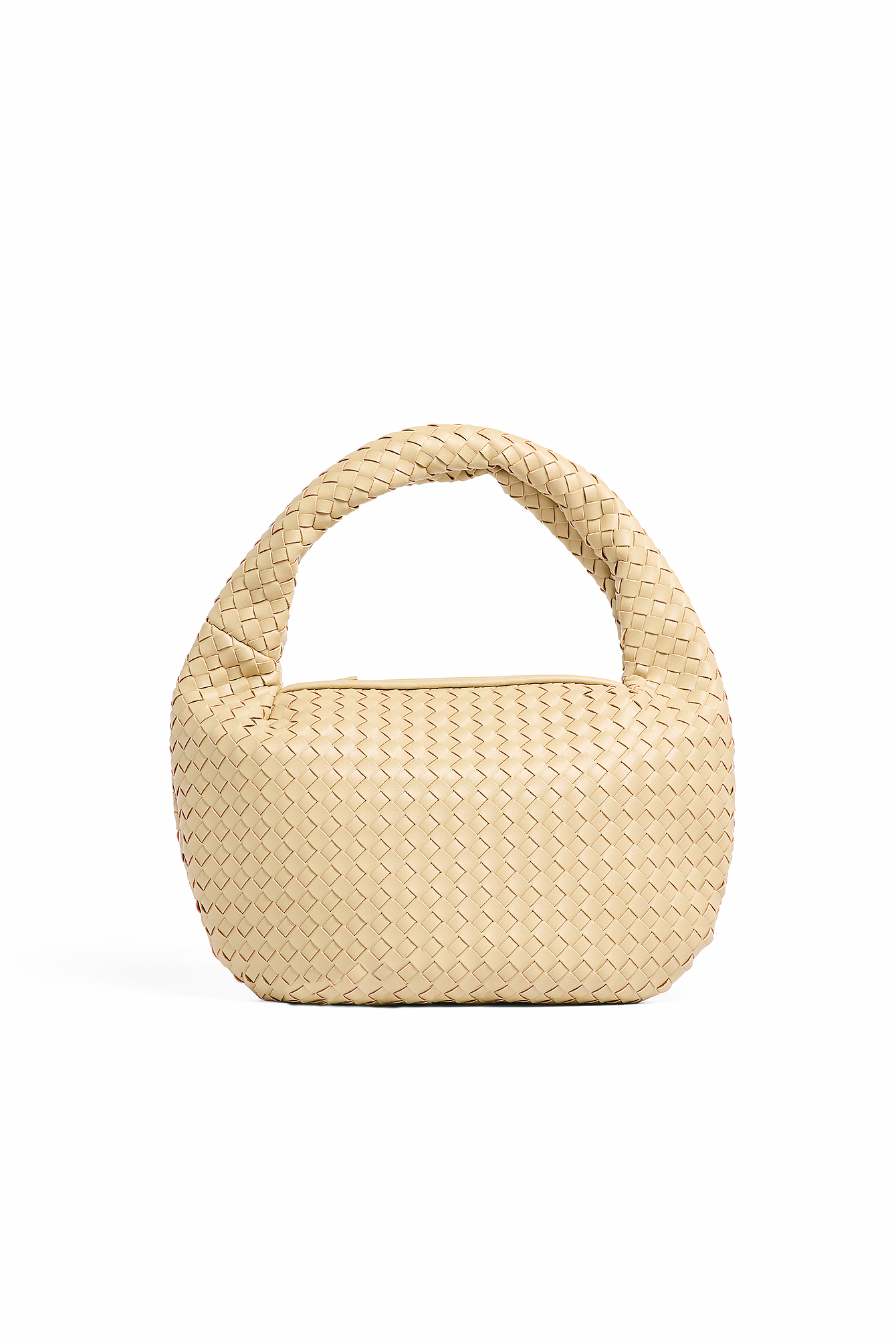 Woven Rounded Shoulder Bag Beige | NA-KD