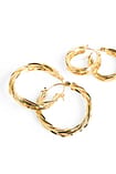2-Pack Gold Plated Braided Hoops Gold | NA-KD