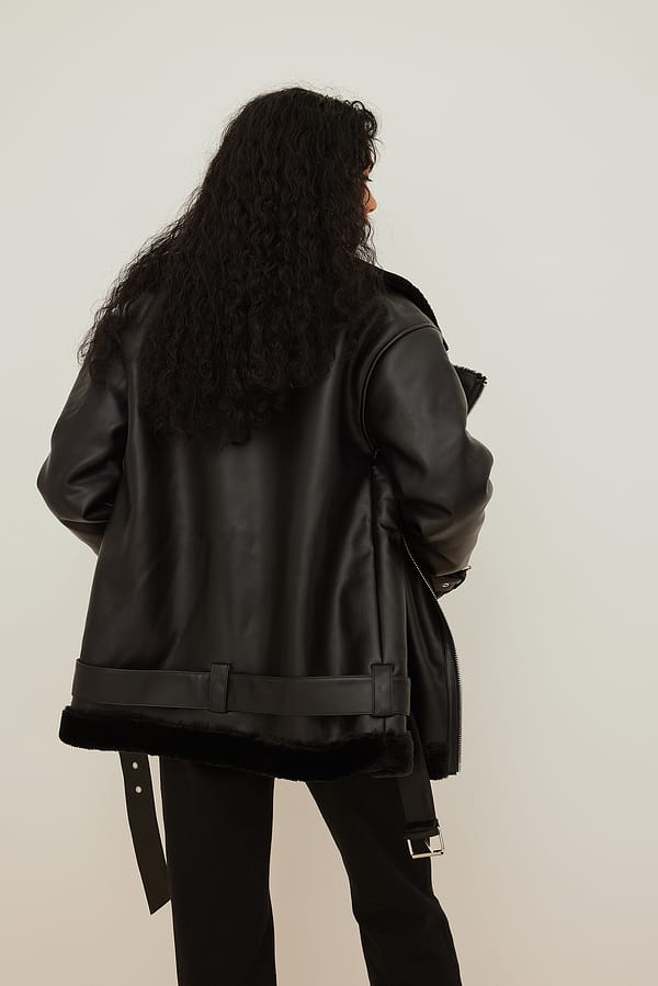 Teddy Biker Jacket Black | NA-KD