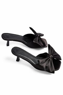 Bow Open Toe Heels Black | NA-KD