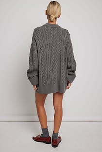 Cable Knit Sweater Grey | NA-KD