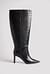 Croc Pointy Toe Boots Black | NA-KD