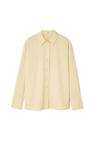 Cuff Detail Oversized Shirt Yellow | NA-KD