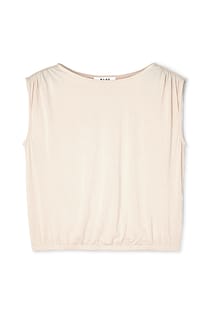 Draperad topp i jersey Beige | NA-KD