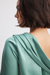 Draped One Shoulder Top Green | NA-KD