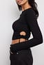 Drawstring Cut Out Top Black | NA-KD