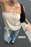Scarf Tube Top Beige | NA-KD