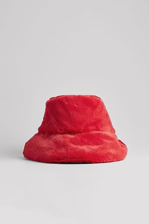 Fischerhut aus Kunstfell Rot | NA-KD
