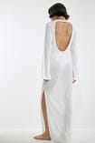 Flowy Open Back Maxi Dress White | NA-KD