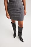Leather Stiletto Wide Shaft Boots Black | NA-KD