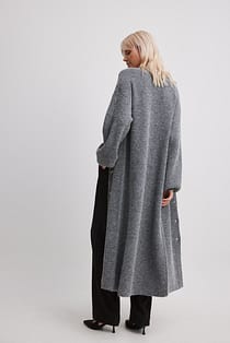 Long Knitted Cardigan Grey | NA-KD