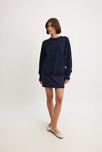 Long Sleeve Detail Knitted Top Blue | NA-KD