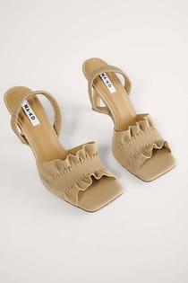 Ruffled Heels Beige | NA-KD