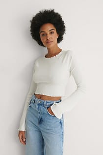 Babylock Detail Open Back Top Offwhite | NA-KD